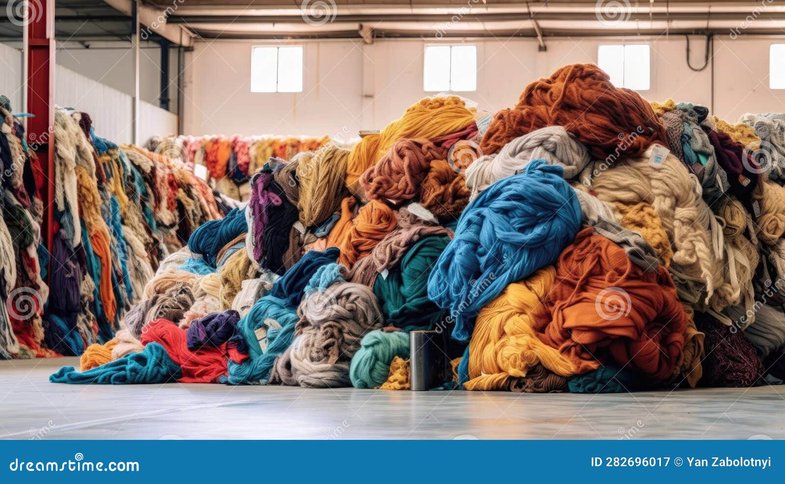 Innovative Approaches for Recycling Textile Waste. Generative AI Stock ...