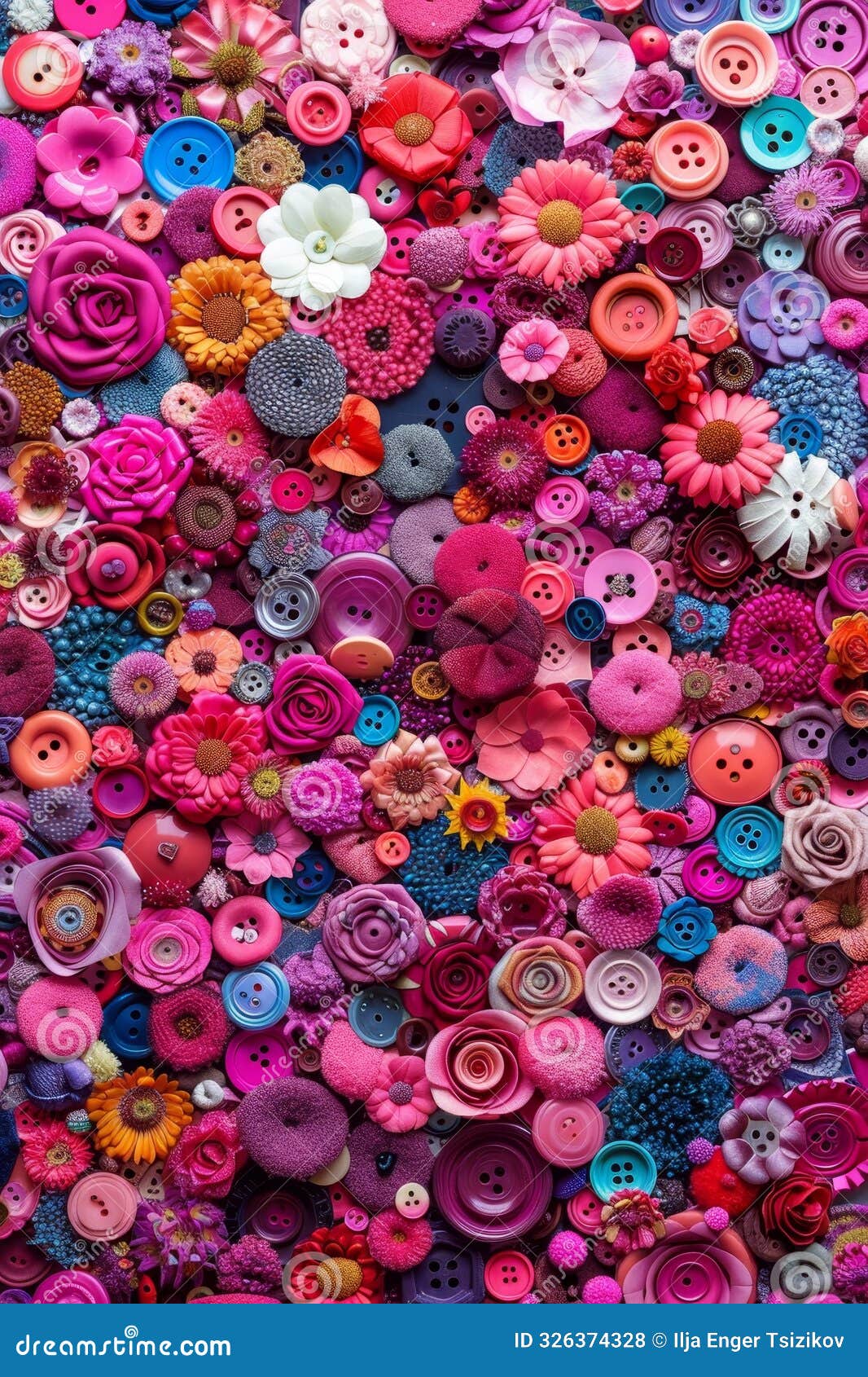 Innovative Background Design Created Using an Array of Assorted Buttons for a Unique Visual ...