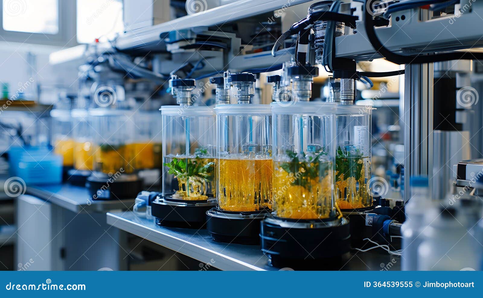 Innovative Bioreactor Showcasing Vibrant Plant Growth In A Laboratory ...
