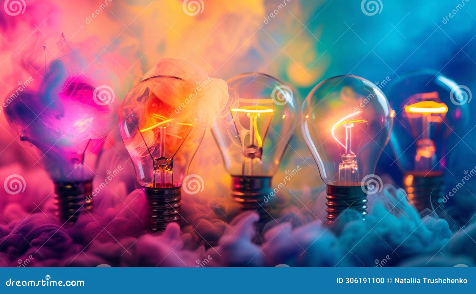 Innovative Blast: Vibrant Paint Splatter from Bulb. Creative Colored ...