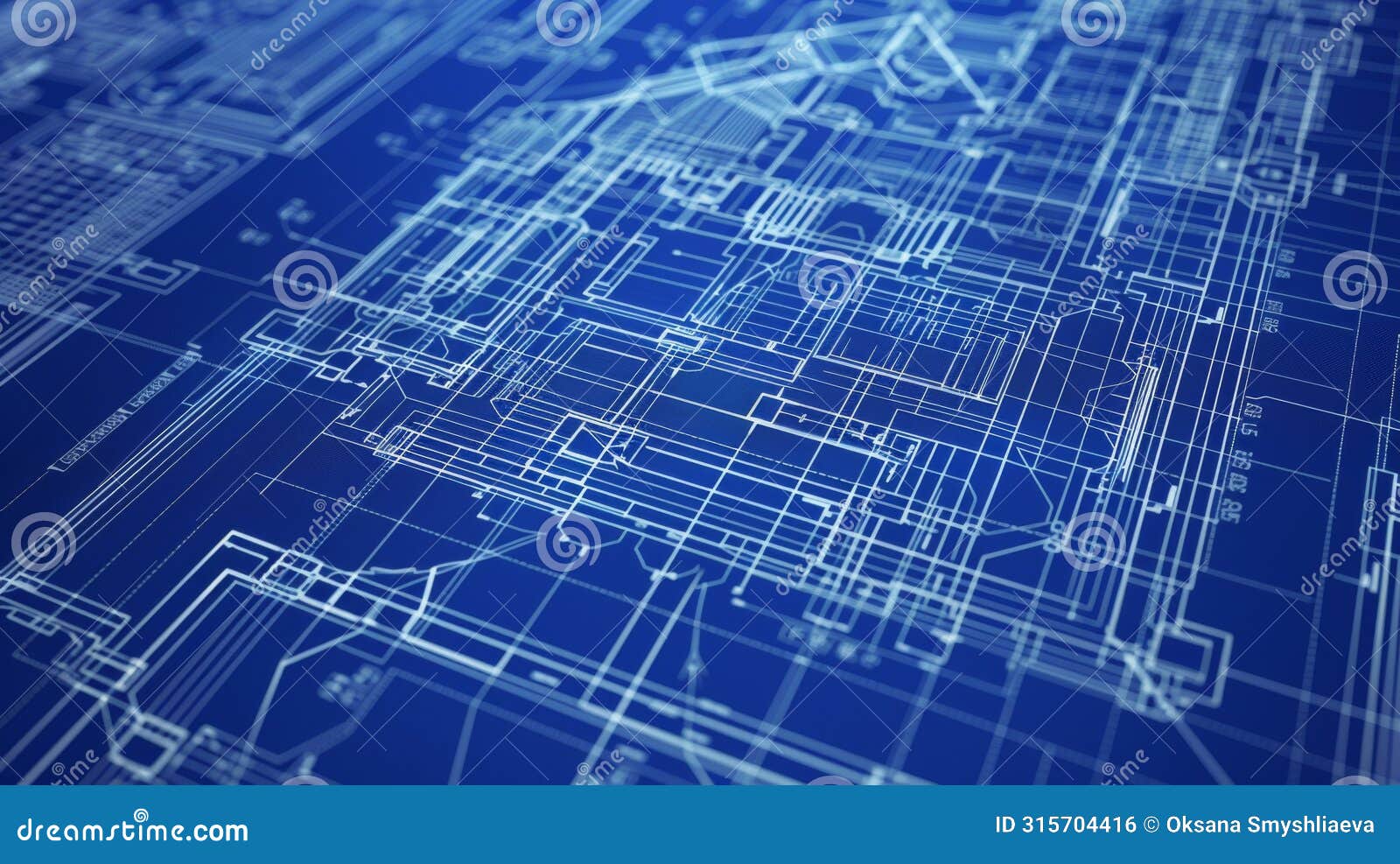 Innovative Blue Architectural Blueprint Design Concept Stock Photo ...