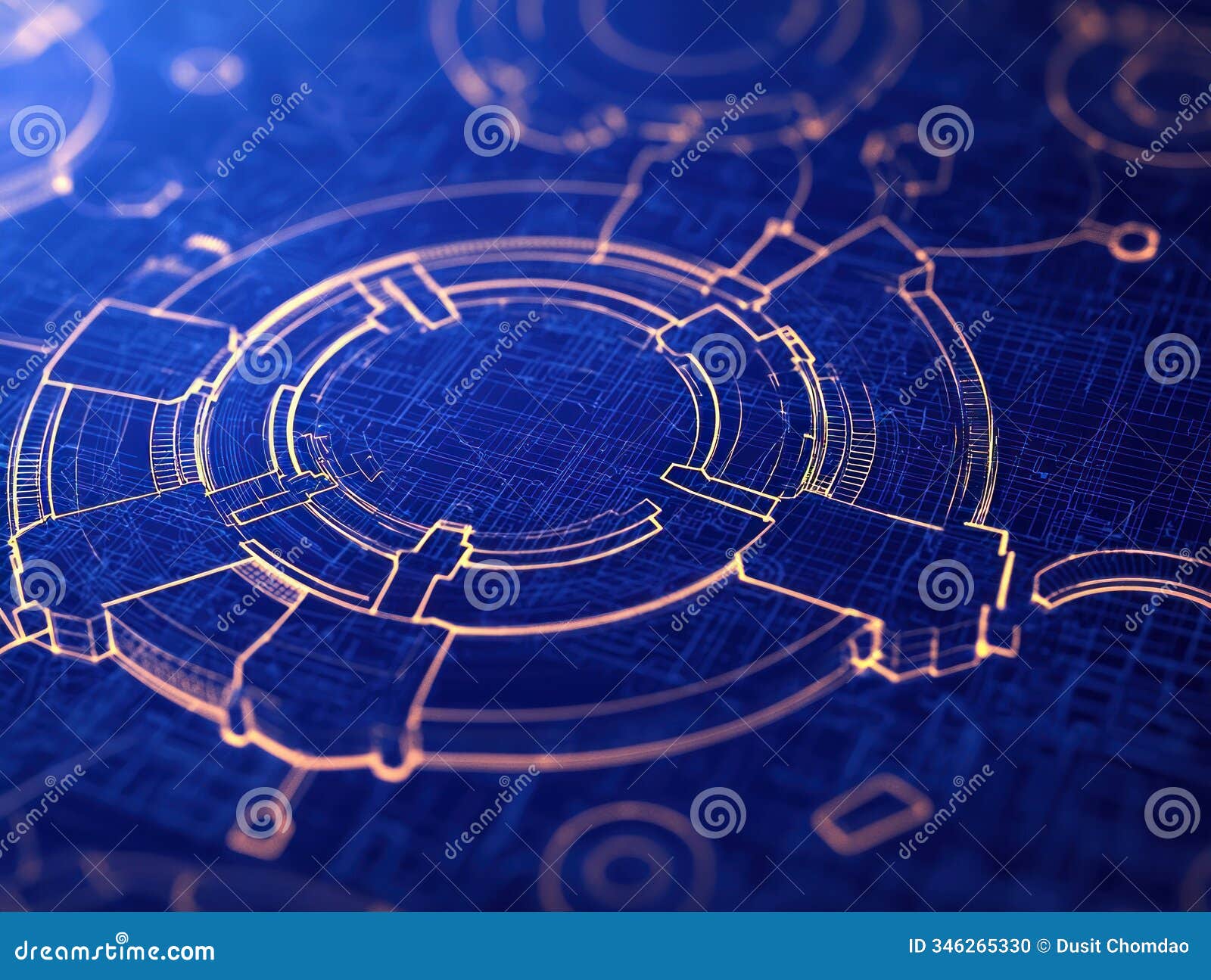 Innovative Blueprint Design Featuring Interconnected Nodes and Circuits ...