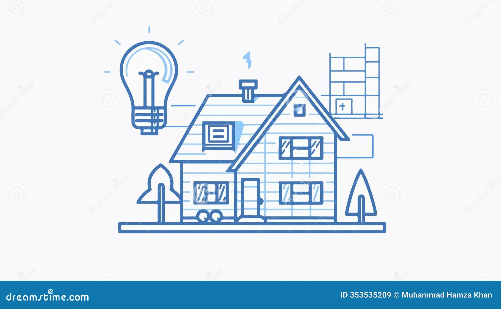 Innovative Blueprint Icon with Lightbulb for Creative Concepts in ...
