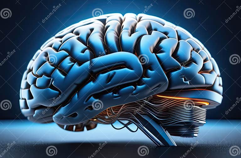 Innovative Brain Design with Glowing Circuits Showcasing Technology and ...