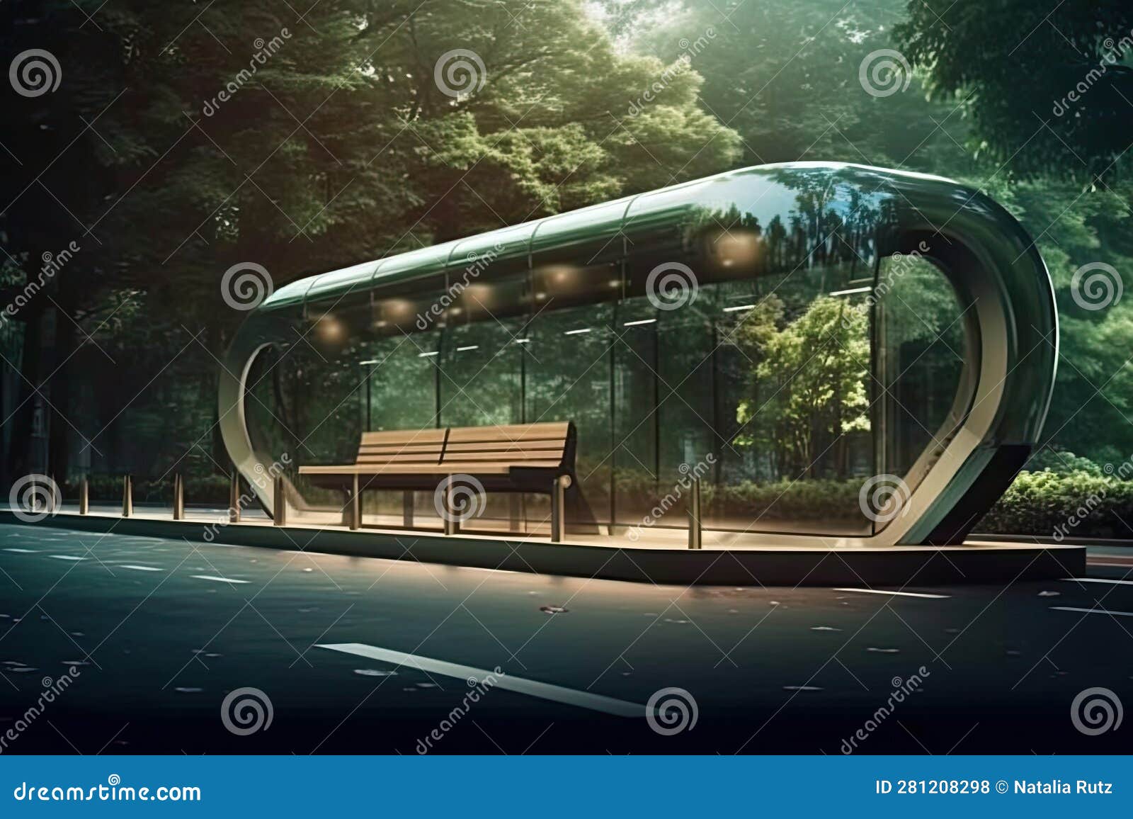 Innovative Bus Stop Design with Eco - Friendly Features Created with ...