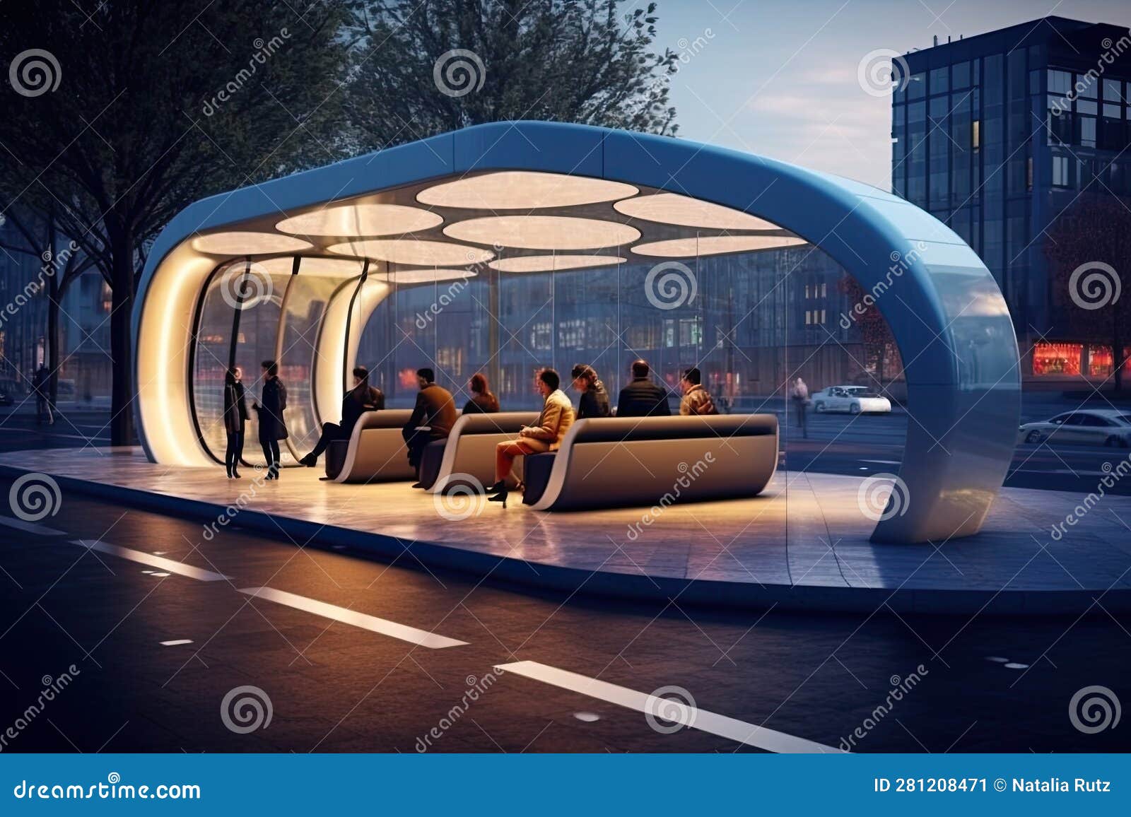 Innovative Bus Stop Design with Eco - Friendly Features Created with ...