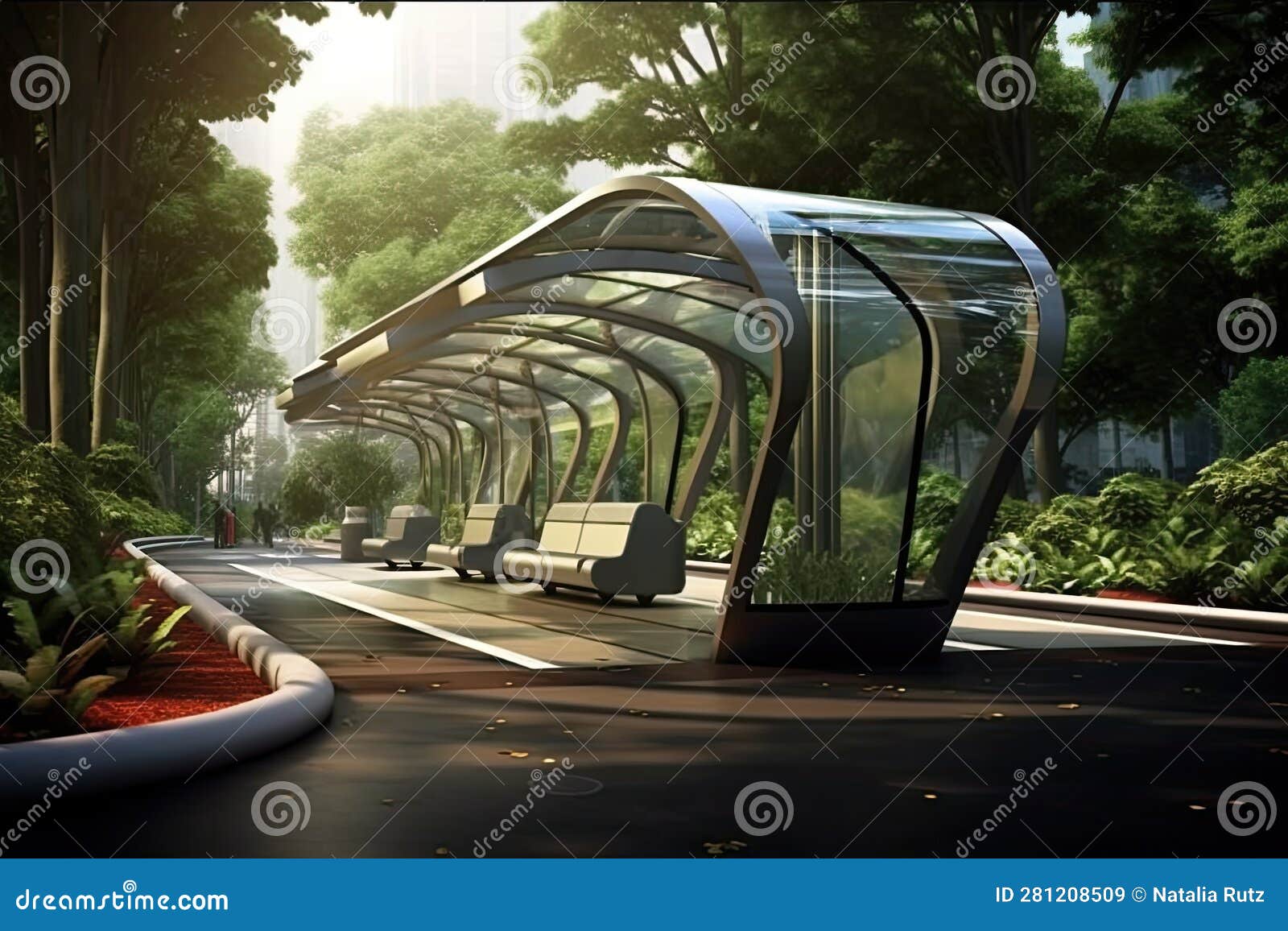 Innovative Bus Stop Design with Eco - Friendly Features Created with ...
