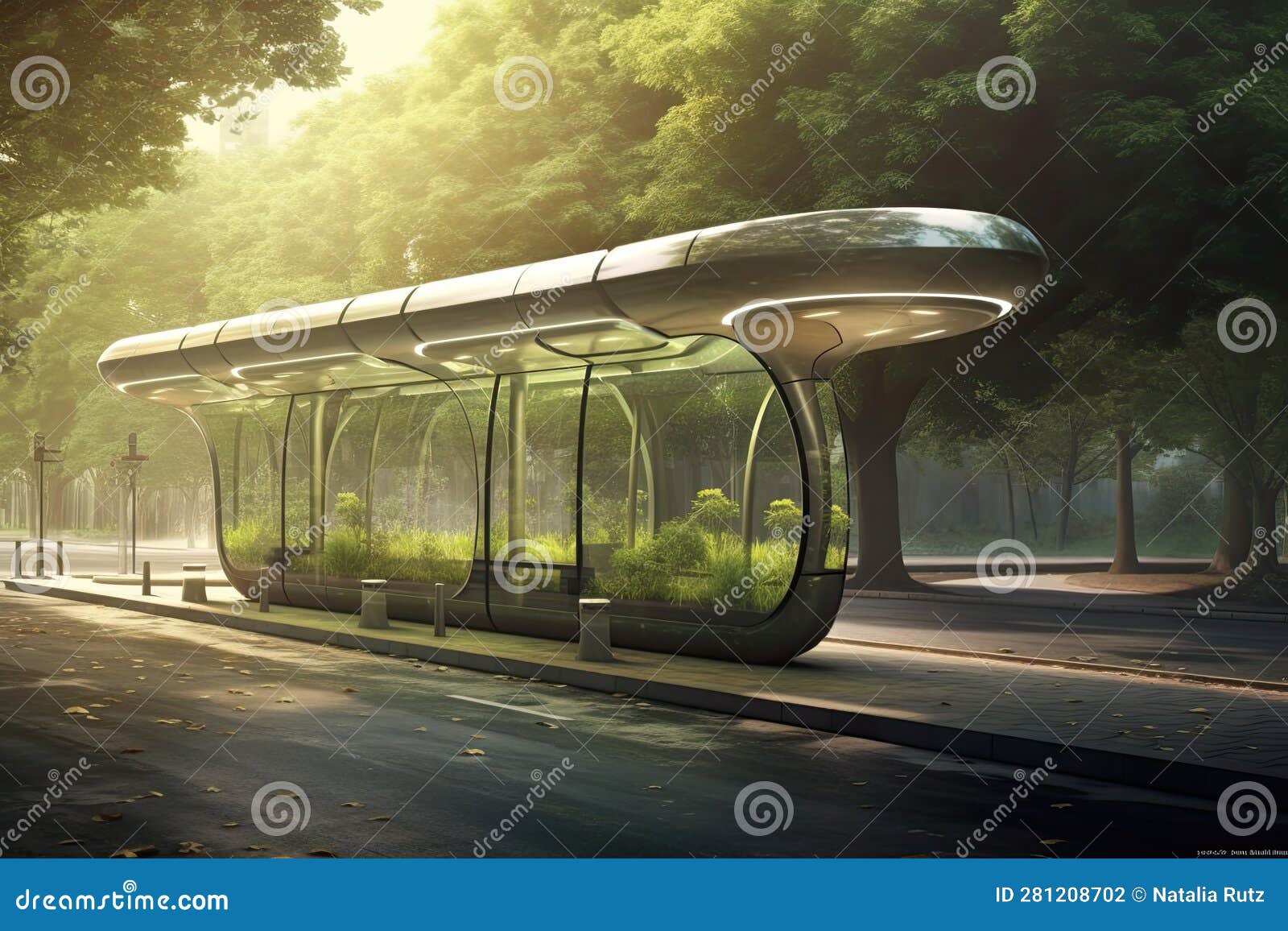 Innovative Bus Stop Design with Eco - Friendly Features Created with ...