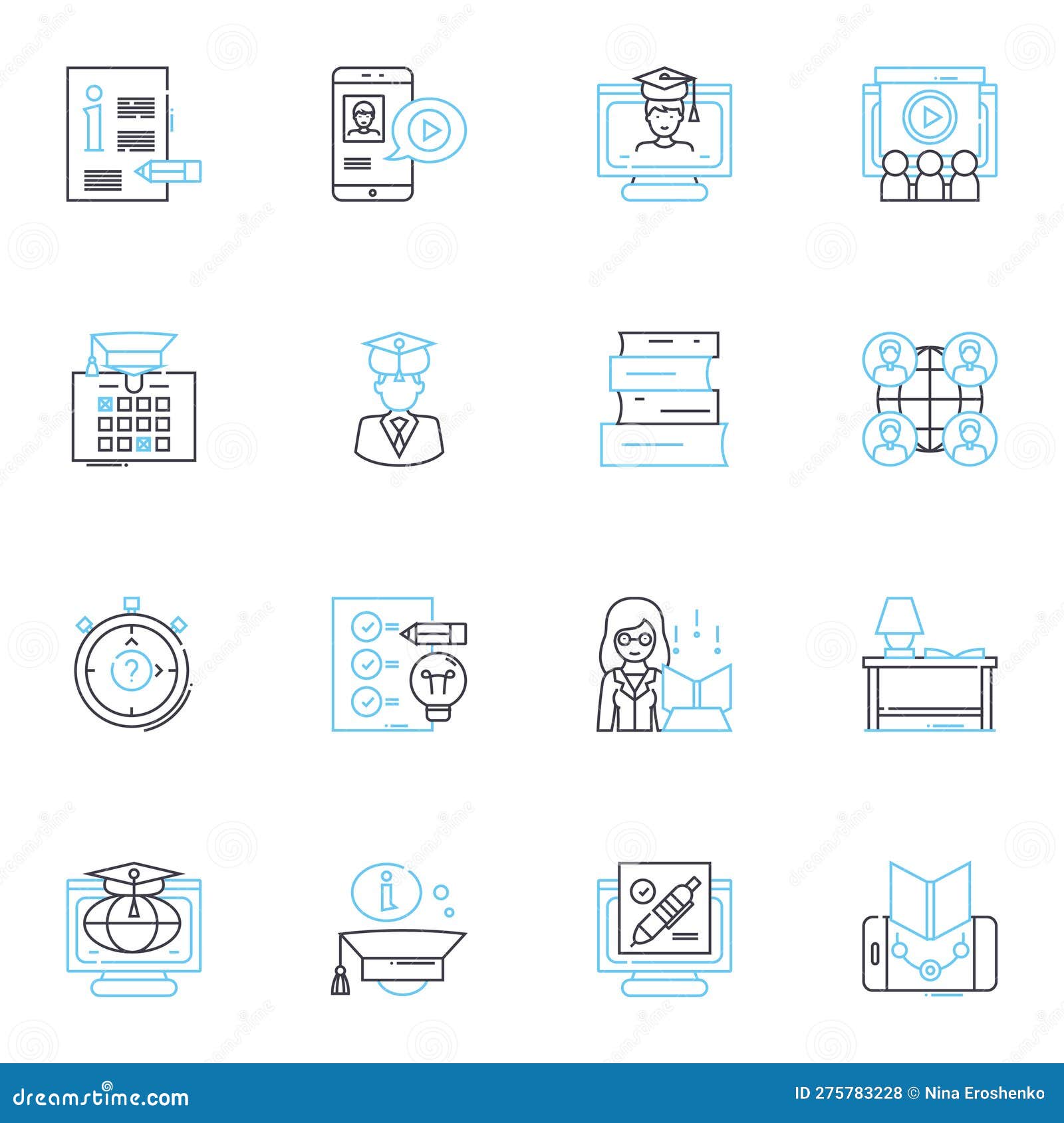 Innovative Campus Linear Icons Set. Technology, Collaboration ...