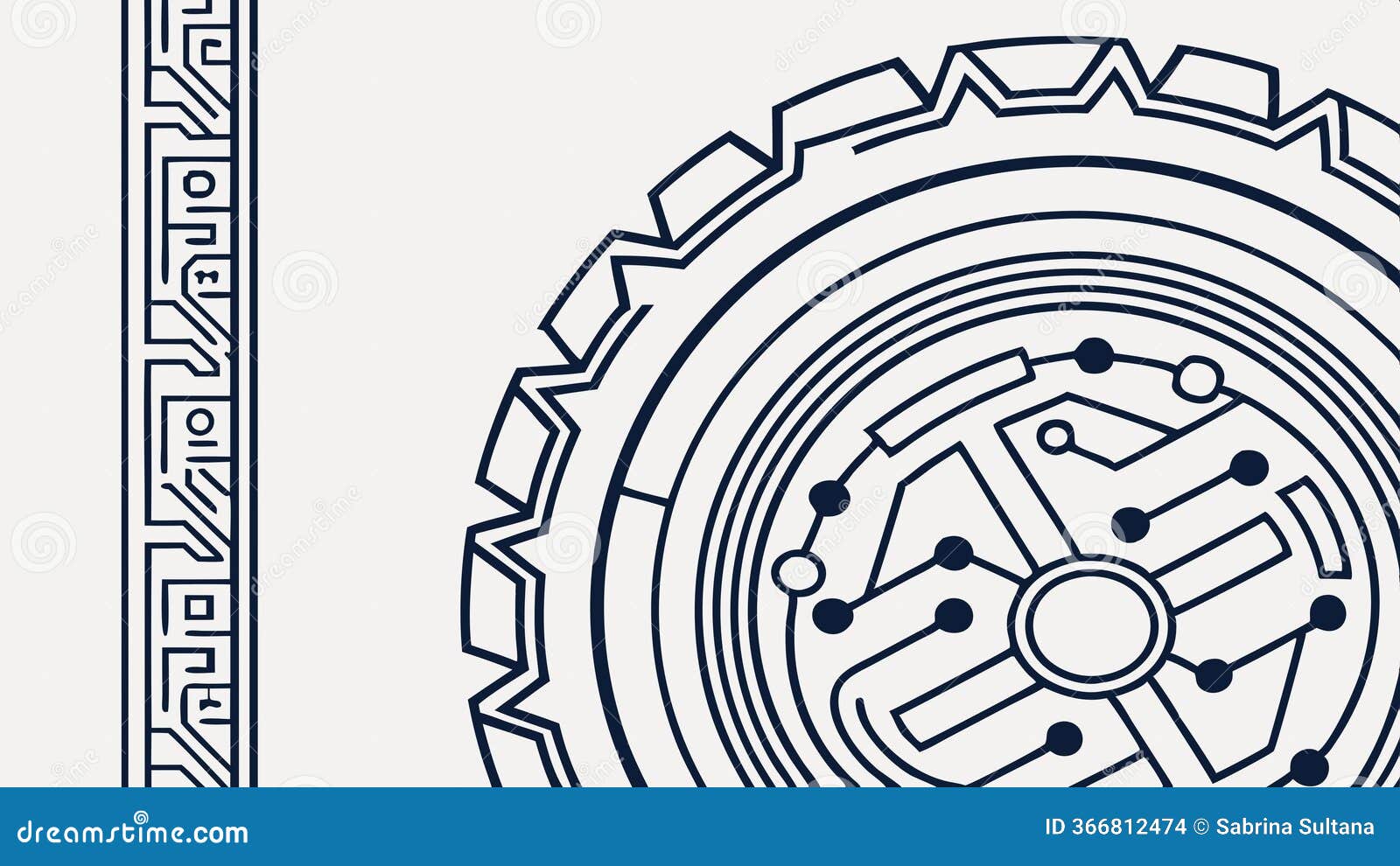 Mechanical Frame. Hand Drawn Vector Illustration Steampunk Style ...