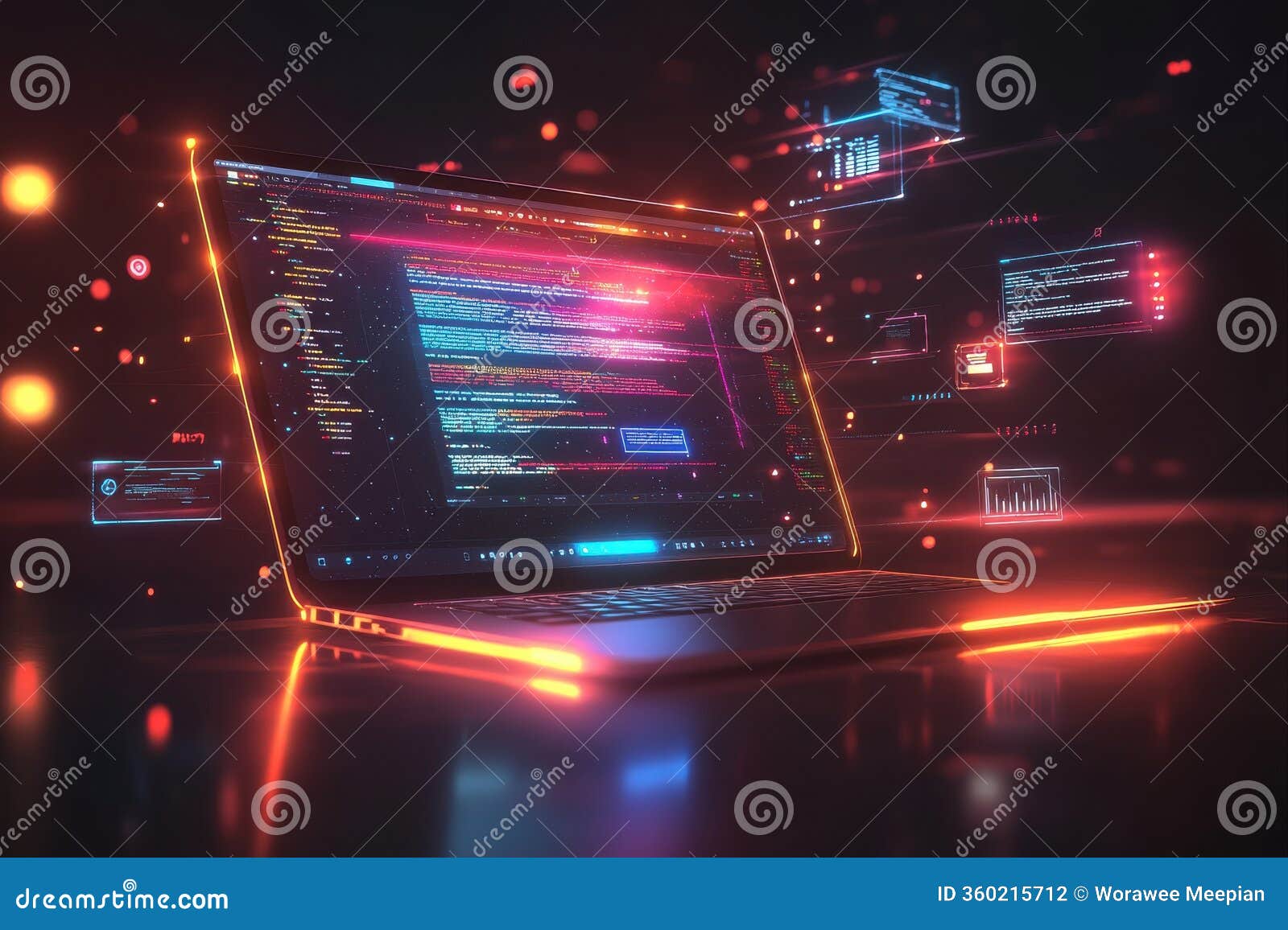Innovative Coding Simulation Digital Workspace Visual Technology Virtual Environment Dynamic ...