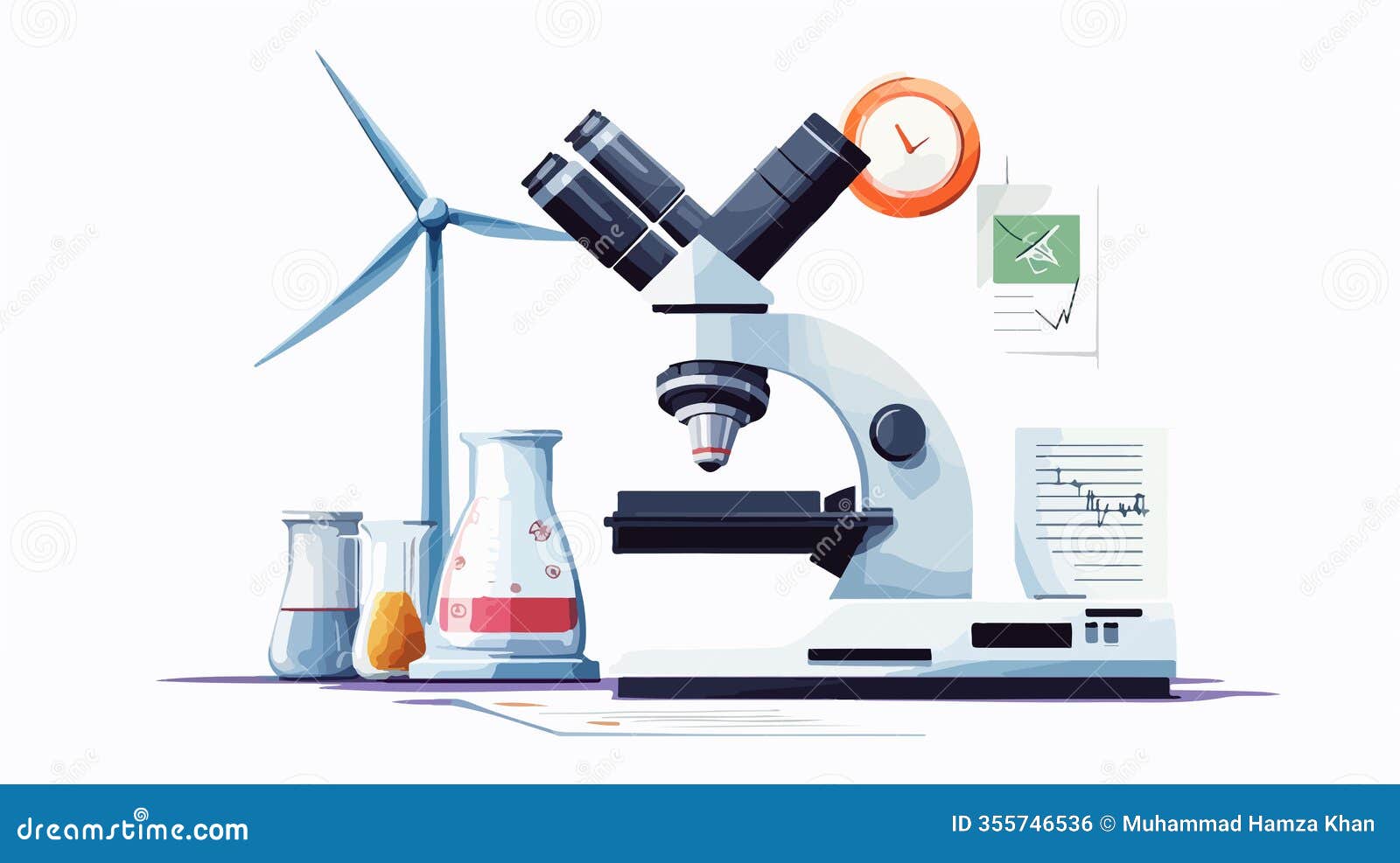 Innovative Combination of Microscope, Wind Turbine, and Document Stock ... Innovative Combination of Microscope, Wind Turbine, and Document Stock ...