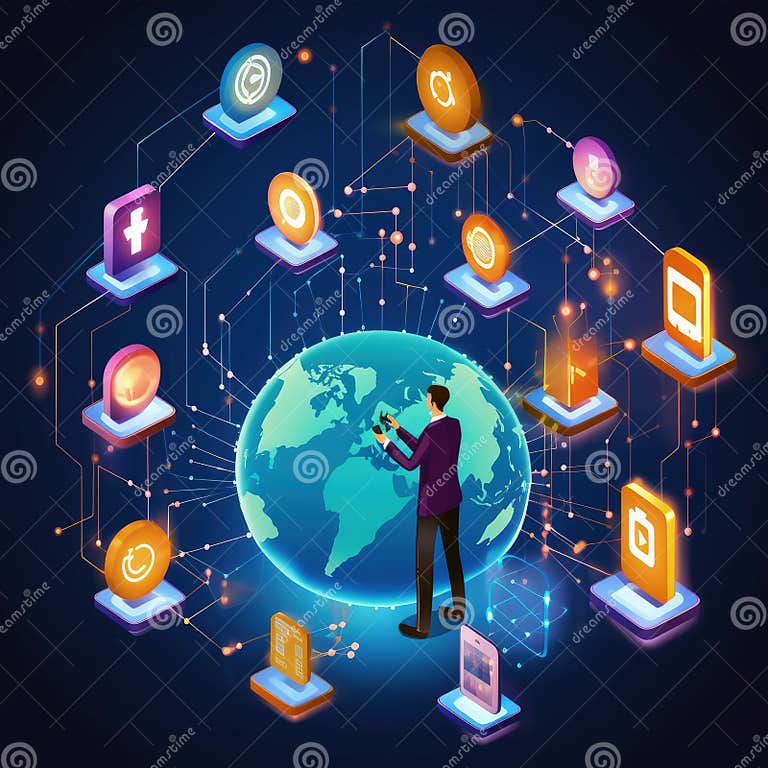 Innovative Communication Tech, Concept of a Globally Connected World ...