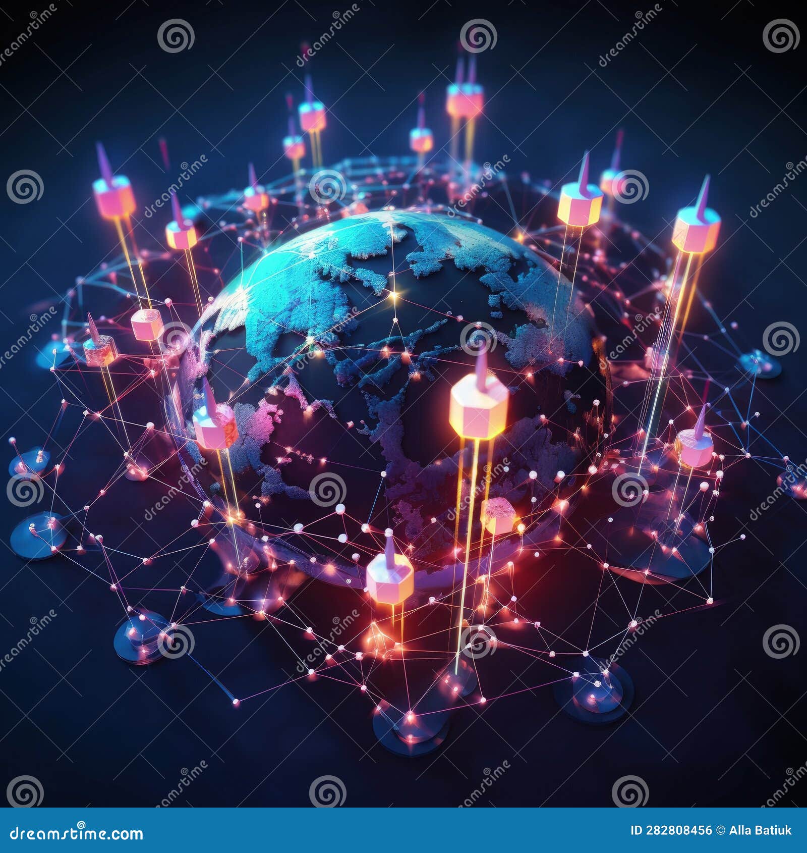 Innovative Communication Tech, Concept of a Globally Connected World ...