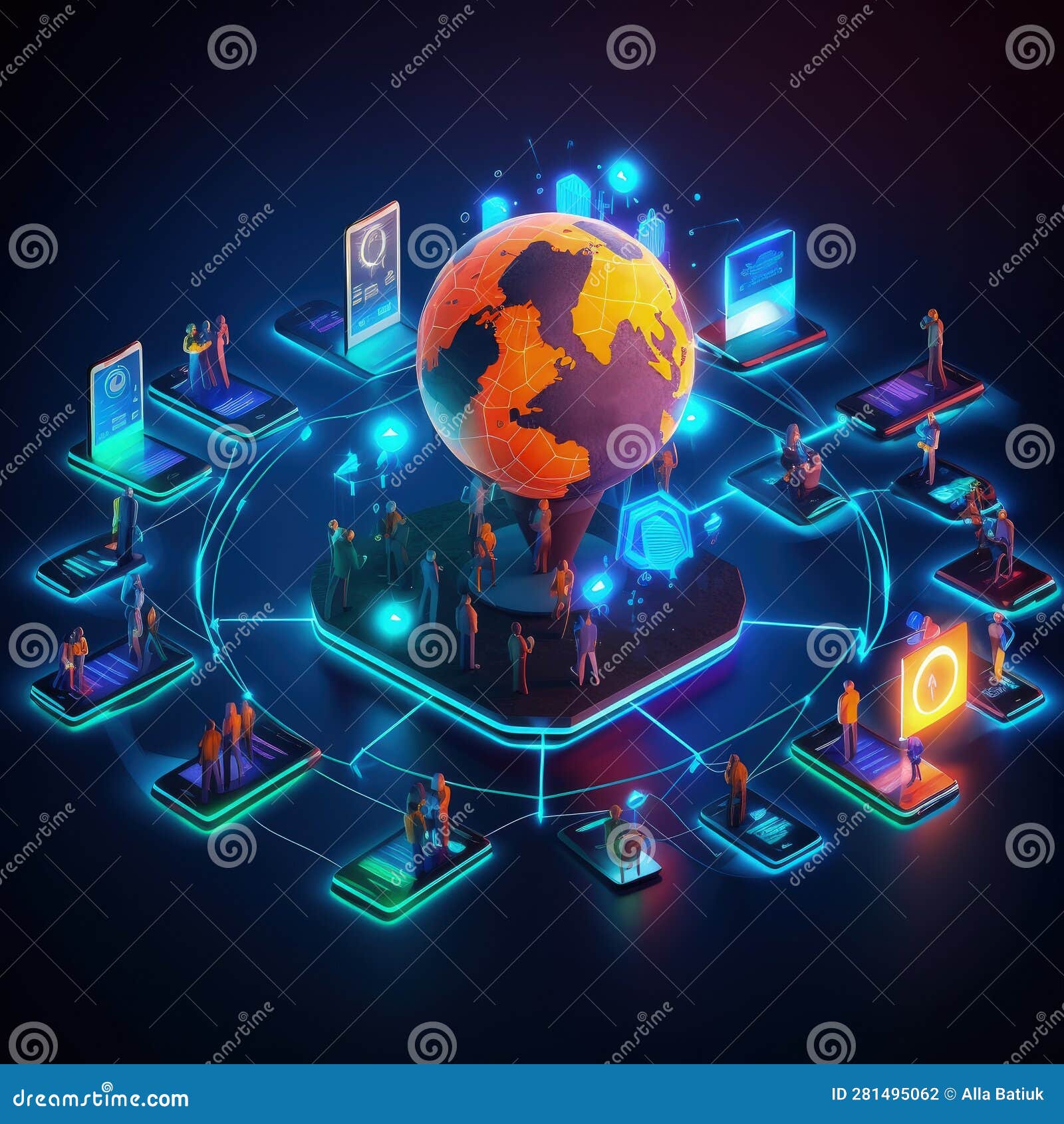 Innovative Communication Tech, Concept of a Globally Connected World ...