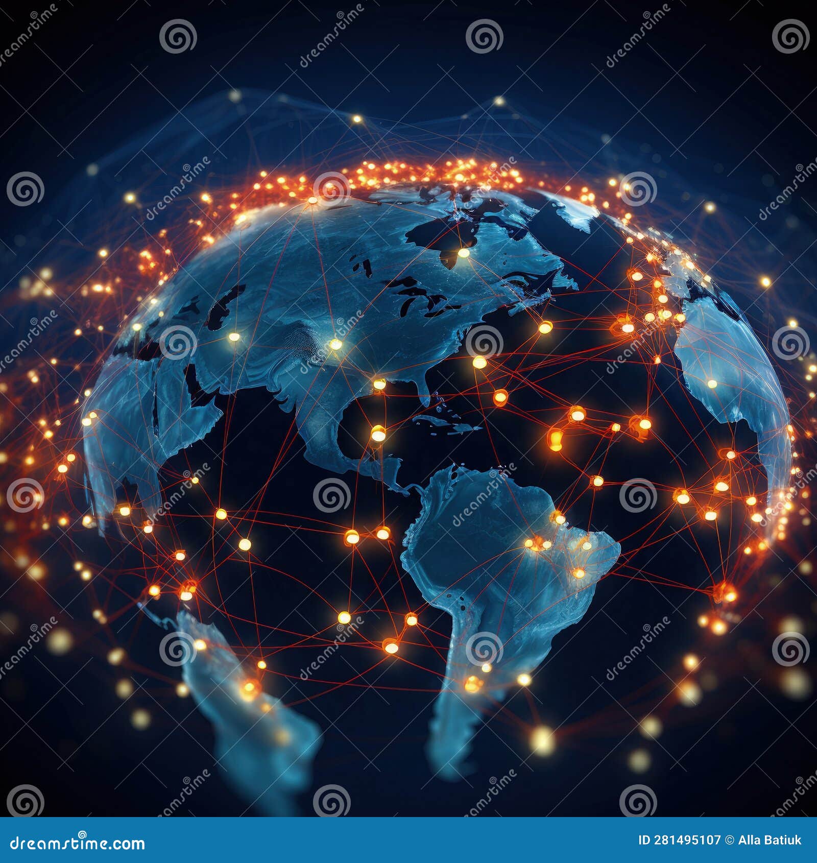 Innovative Communication Tech, Concept of a Globally Connected World ...