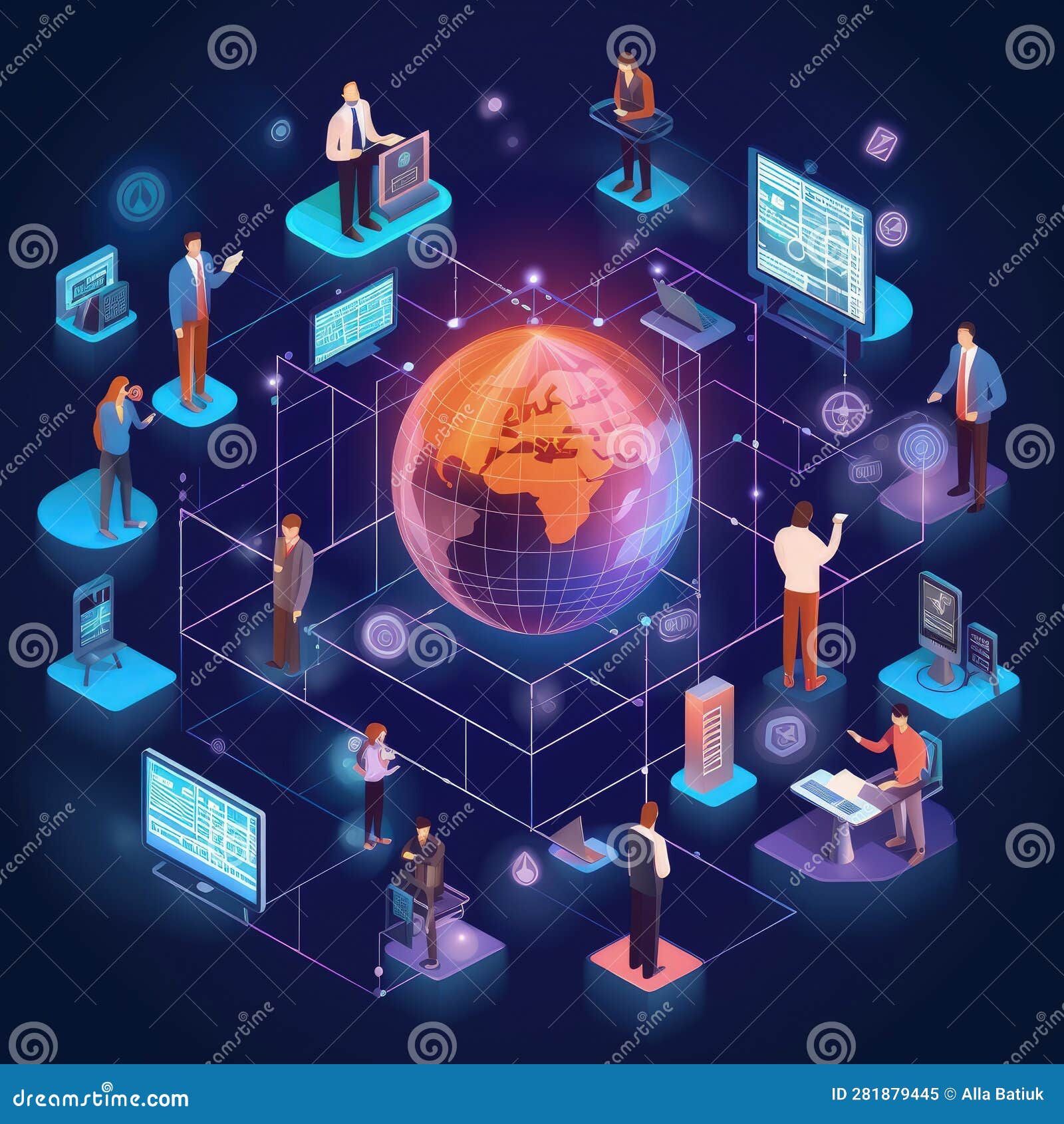 Globally Connected Word Arrows Around World Royalty-Free Stock Image ...