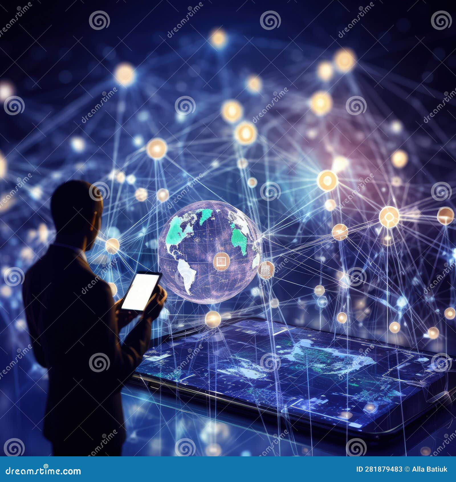 Innovative Communication Tech, Concept of a Globally Connected World ...