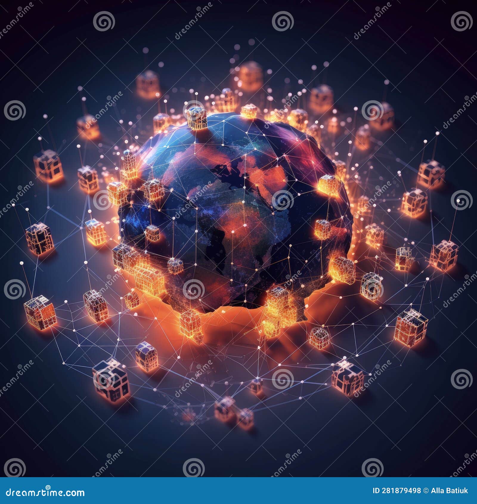 Innovative Communication Tech, Concept of a Globally Connected World ...