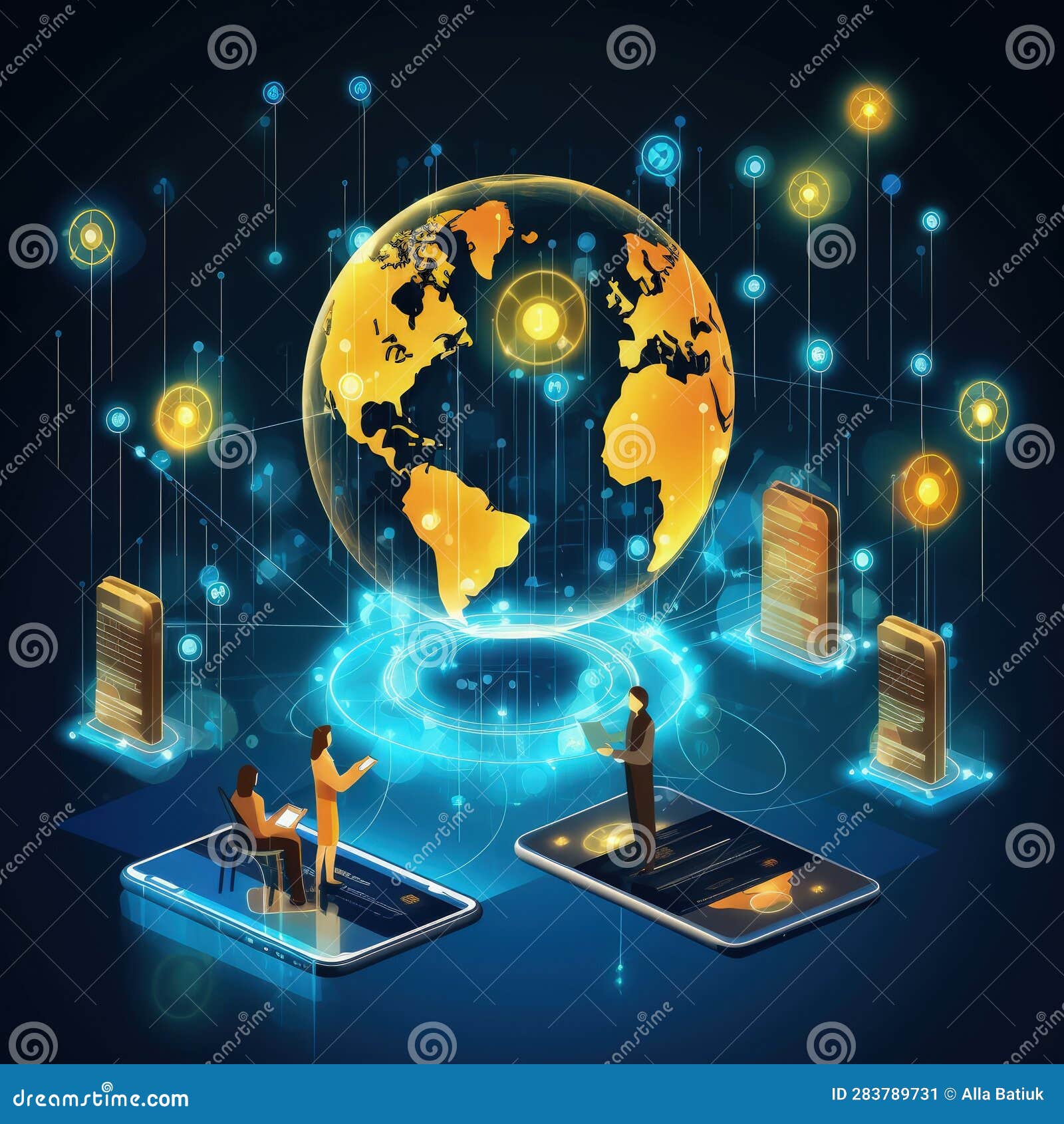 Innovative Communication Tech, Concept of a Globally Connected World ...