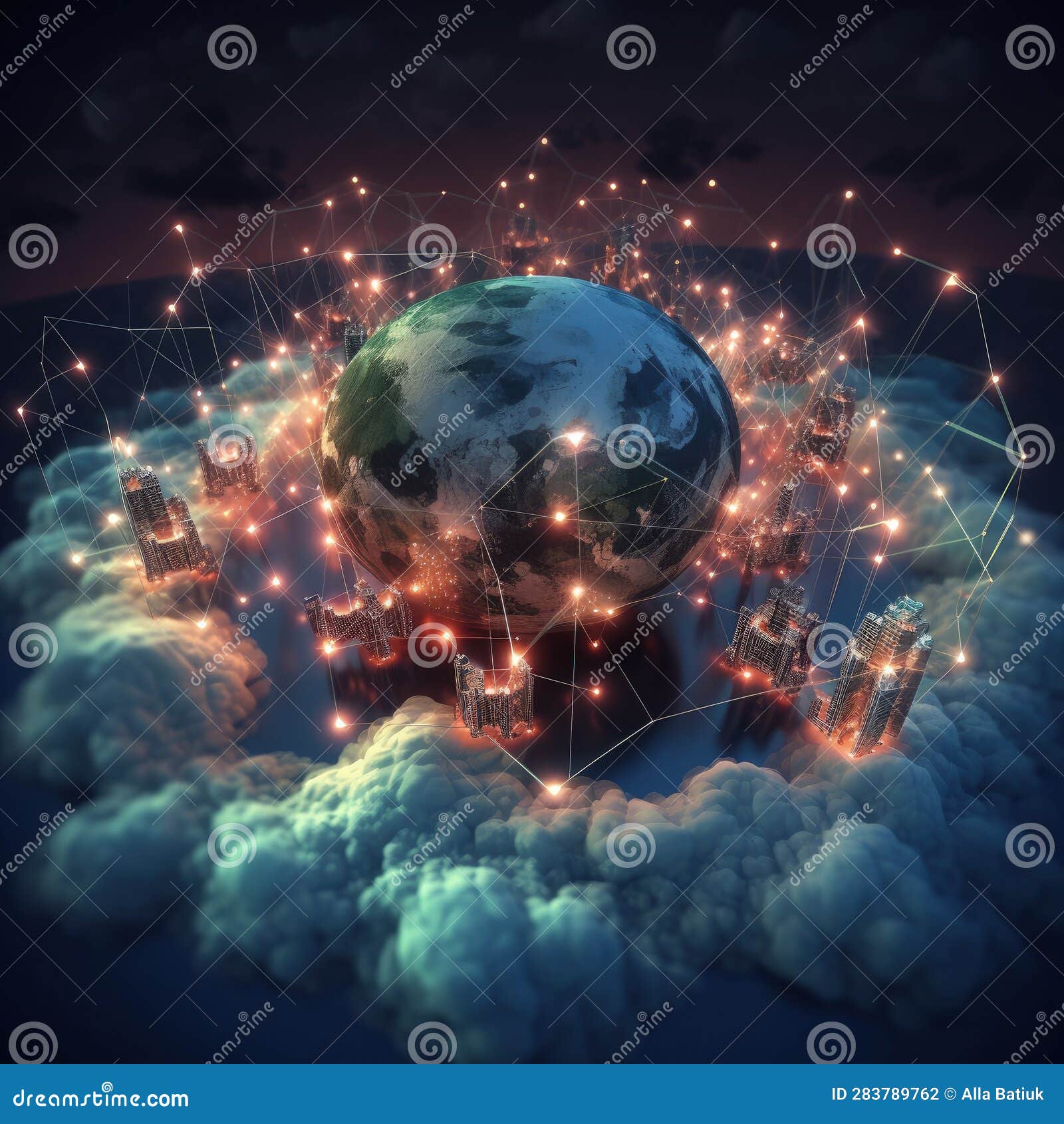 Innovative Communication Tech, Concept of a Globally Connected World ...