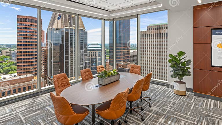 Innovative Conference Room with Touchscreen Display, Data Visuals ...