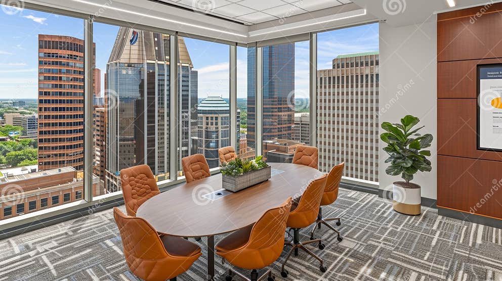 Innovative Conference Room with Touchscreen Display, Data Visuals ...