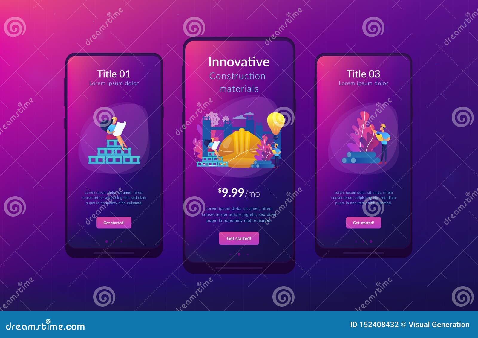 Innovative Construction Materials App Interface Template. Stock Vector ...