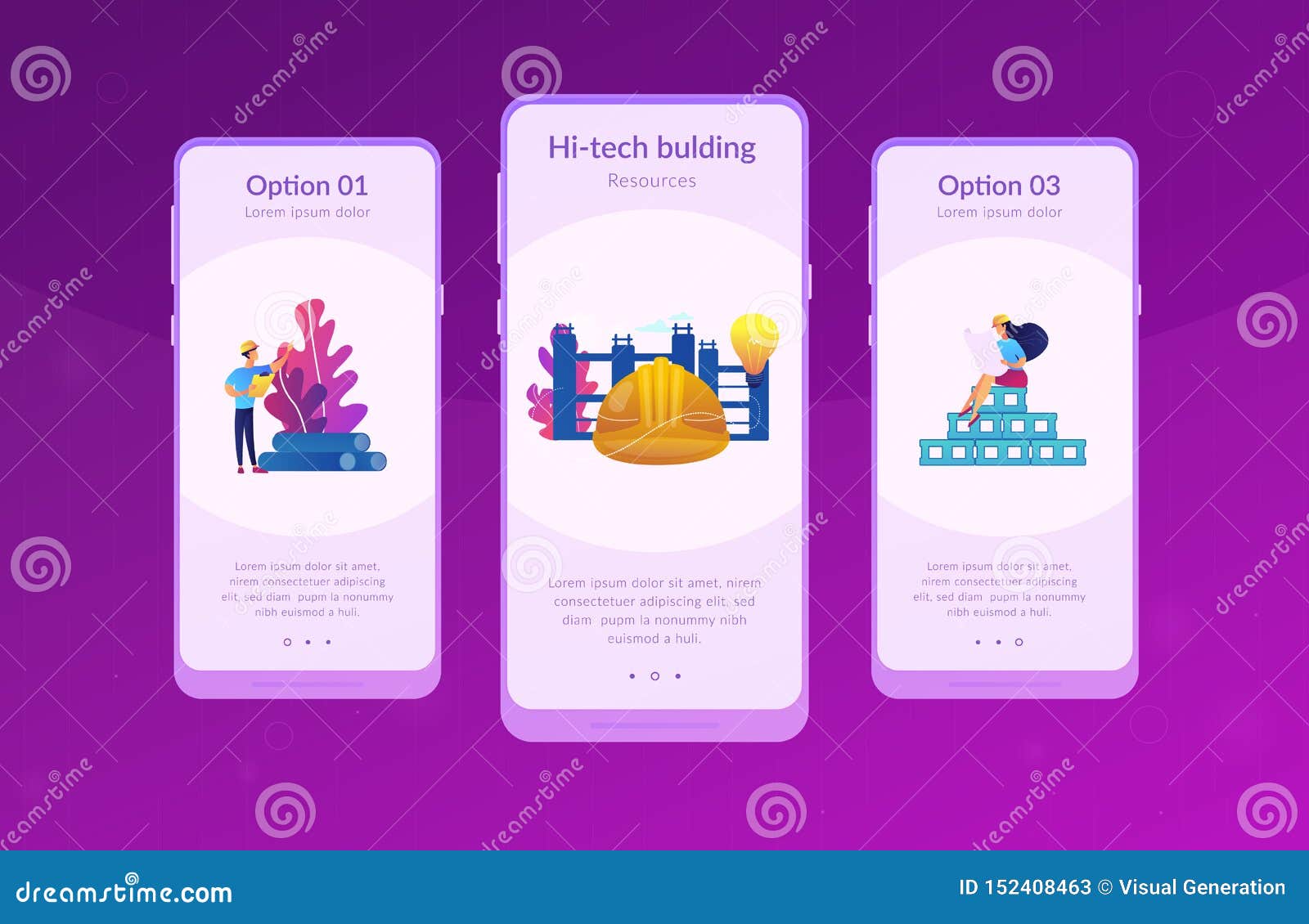 Innovative Construction Materials App Interface Template. Stock Vector ...