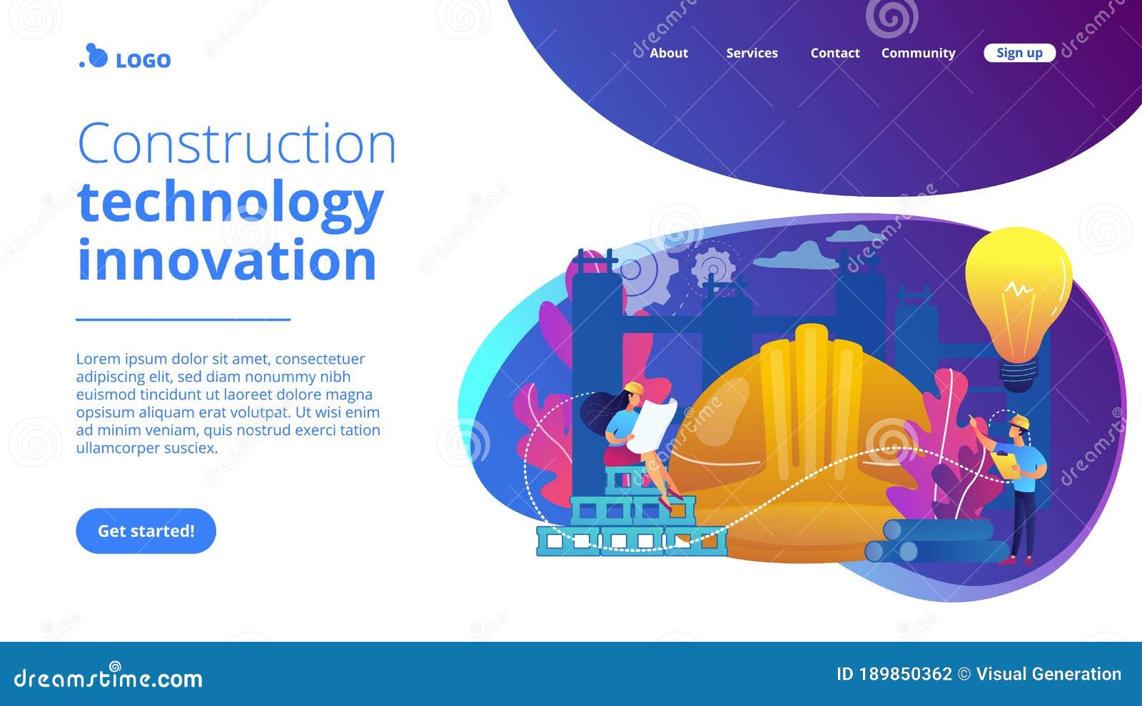 Innovative Construction Materials Concept Landing Page. Stock Vector ...
