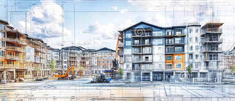 Innovative Construction Site Collage Showcasing Modern Urban ...