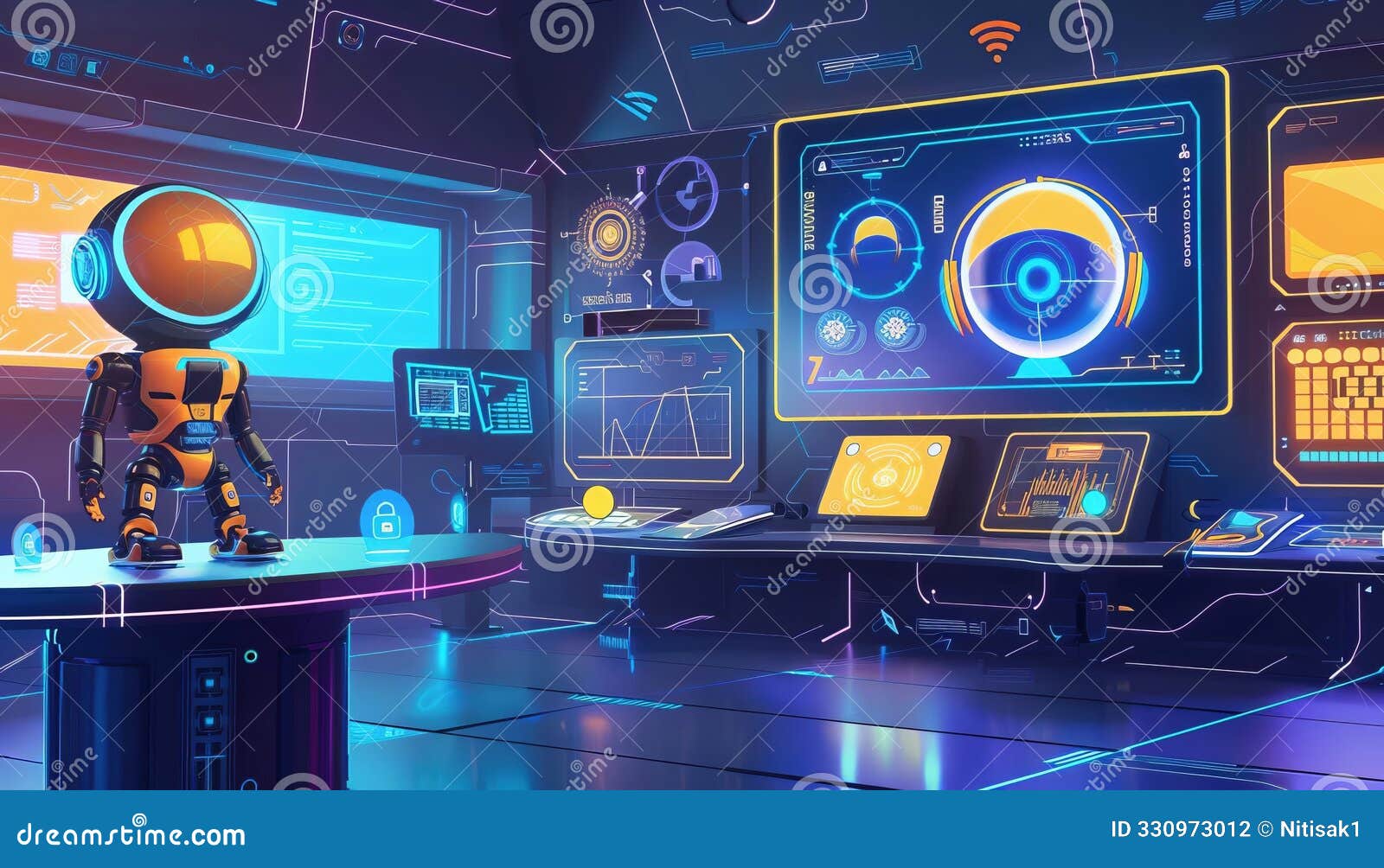 105 Innovative 3D Cartoon AI Cybersecurity System with Futuristic ...