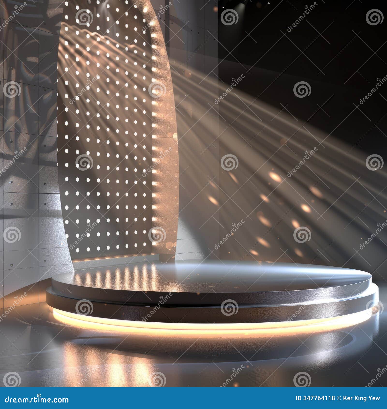 Innovative 3D Perspective of a Display Stage Stock Illustration ...