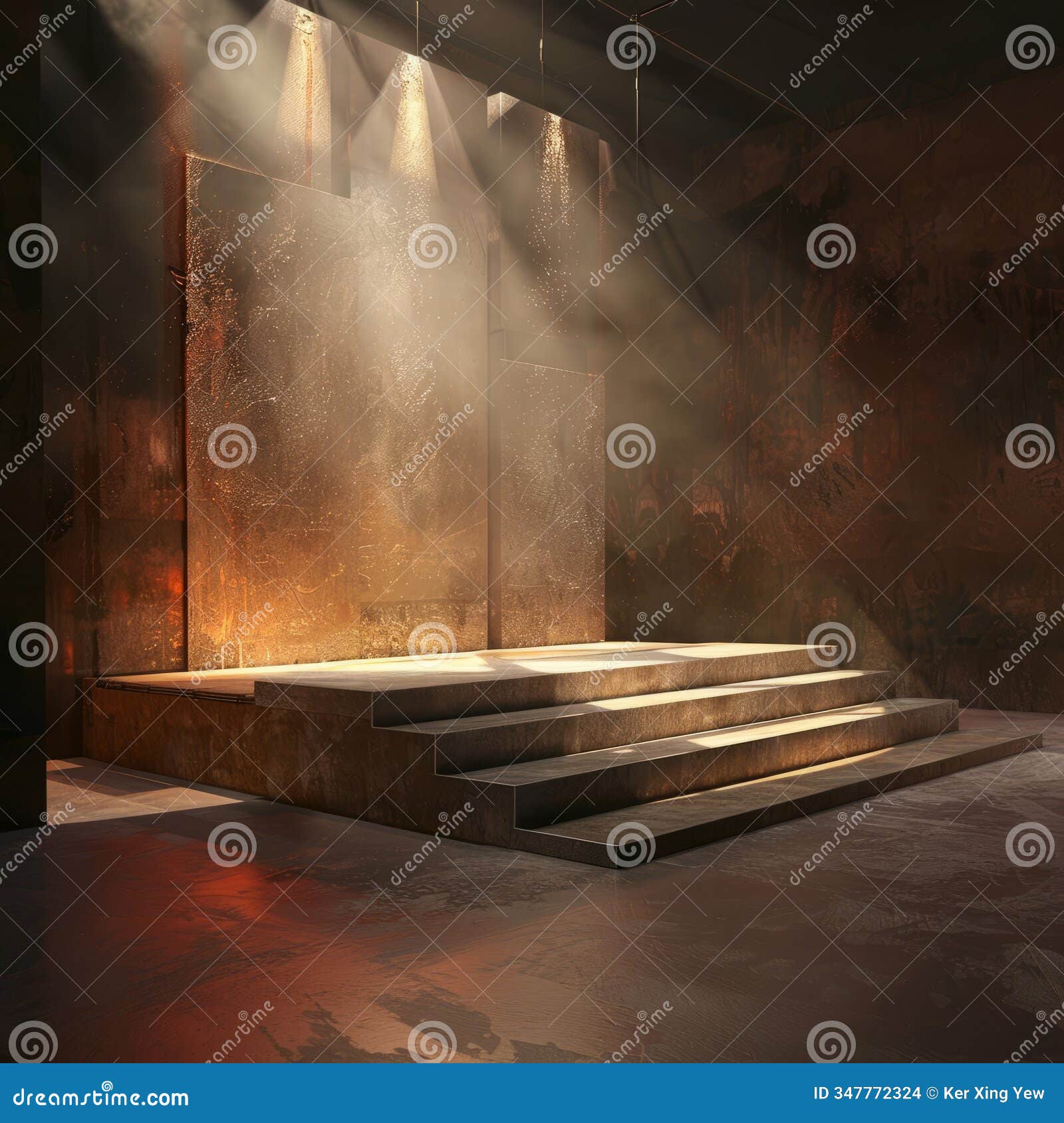 Innovative 3D Perspective of a Display Stage Stock Illustration ...