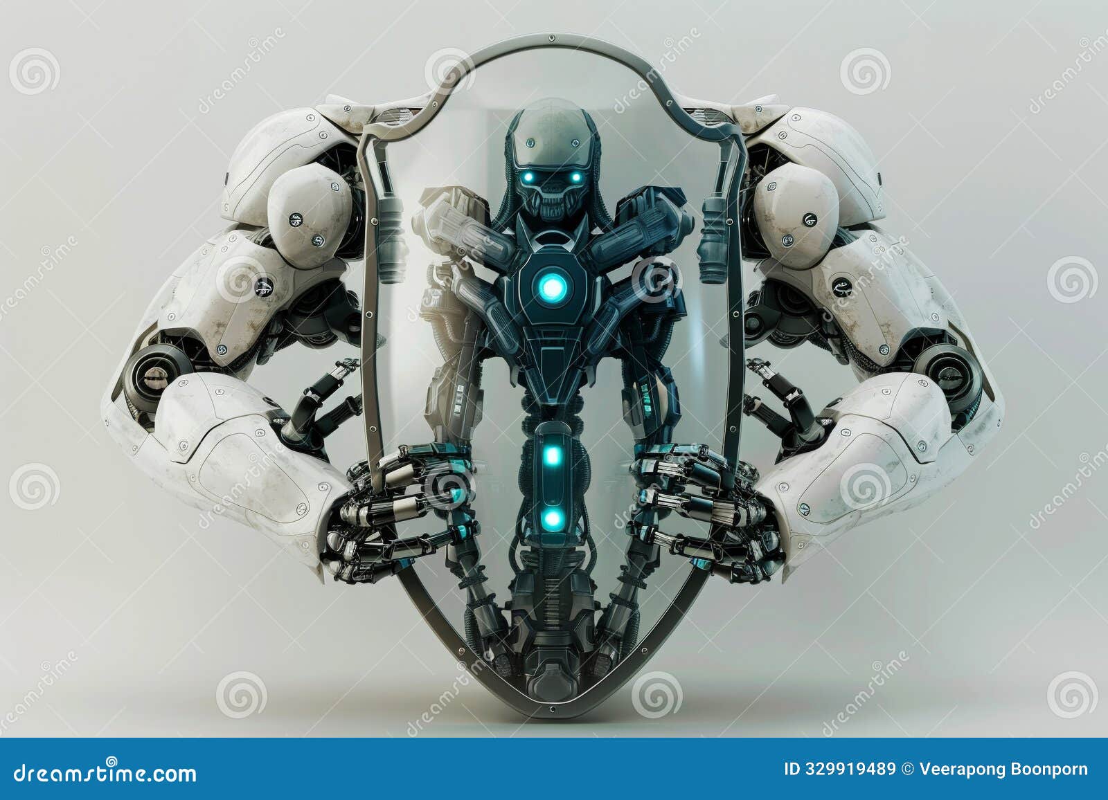 A Robotic Security Guard Patrolling A High-security Facility3 Stock ...