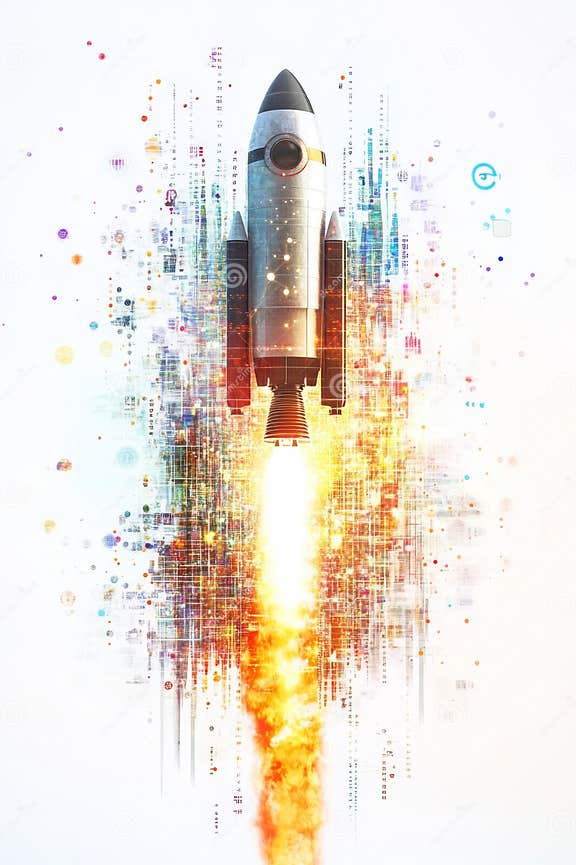 Innovative Data Rocket Launch Visualization Stock Illustration ...