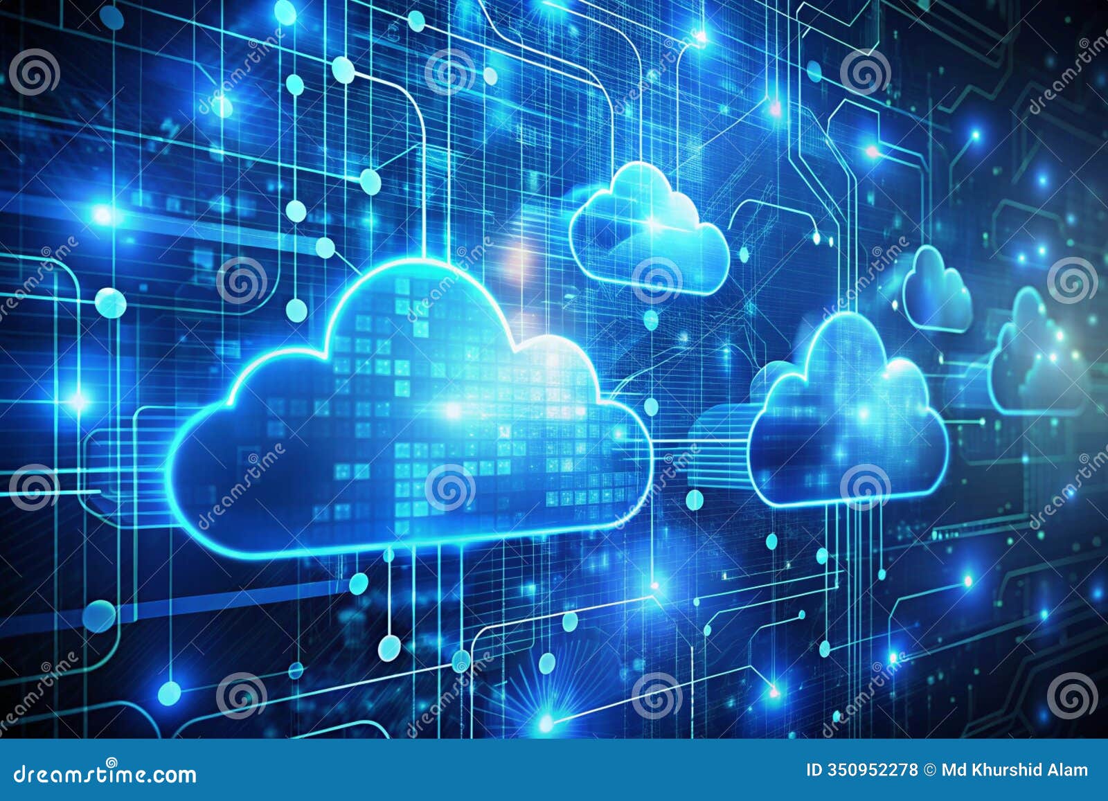 Innovative Data Storage and Transfer Technology Visual with Glowing ...