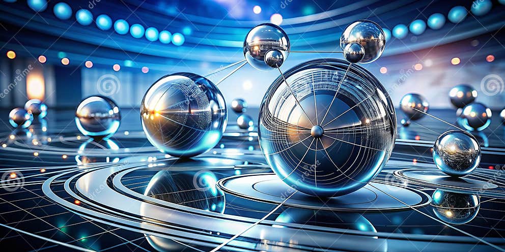 Innovative Data Visualization Futuristic Spheres Data Structure Concept ...