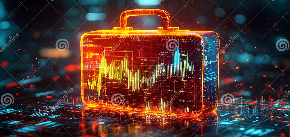 Innovative Digital Briefcase Visualizing Futuristic Data Trends Stock ...