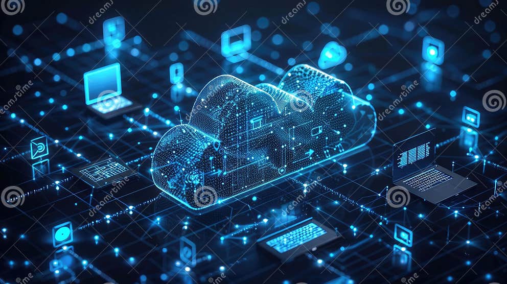 Innovative Digital Cloud Technology Symbolizing Modern Data Storage ...
