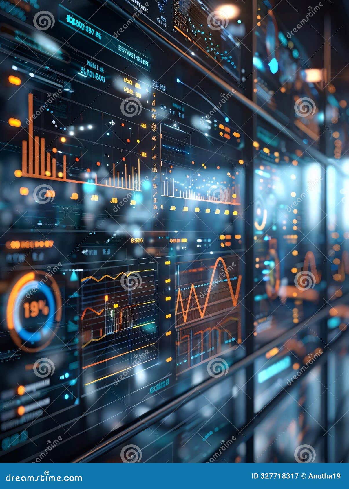 Innovative Digital Display of Business Data Analysis with a High-tech ...