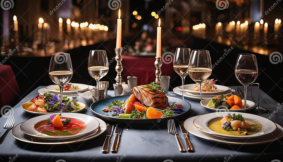 Innovative Dish on Table with Fresh Mood Stock Image - Image of years ...