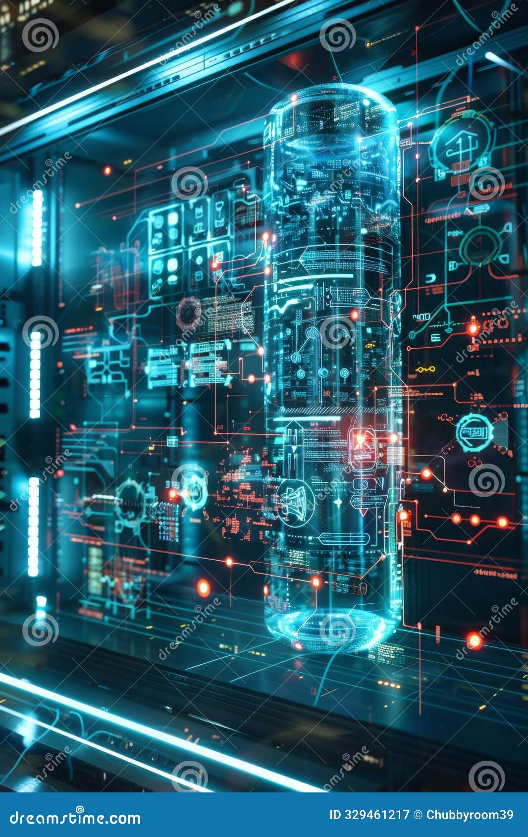 Innovative Display Showcasing Clean Energy Flow with Technical Diagrams ...