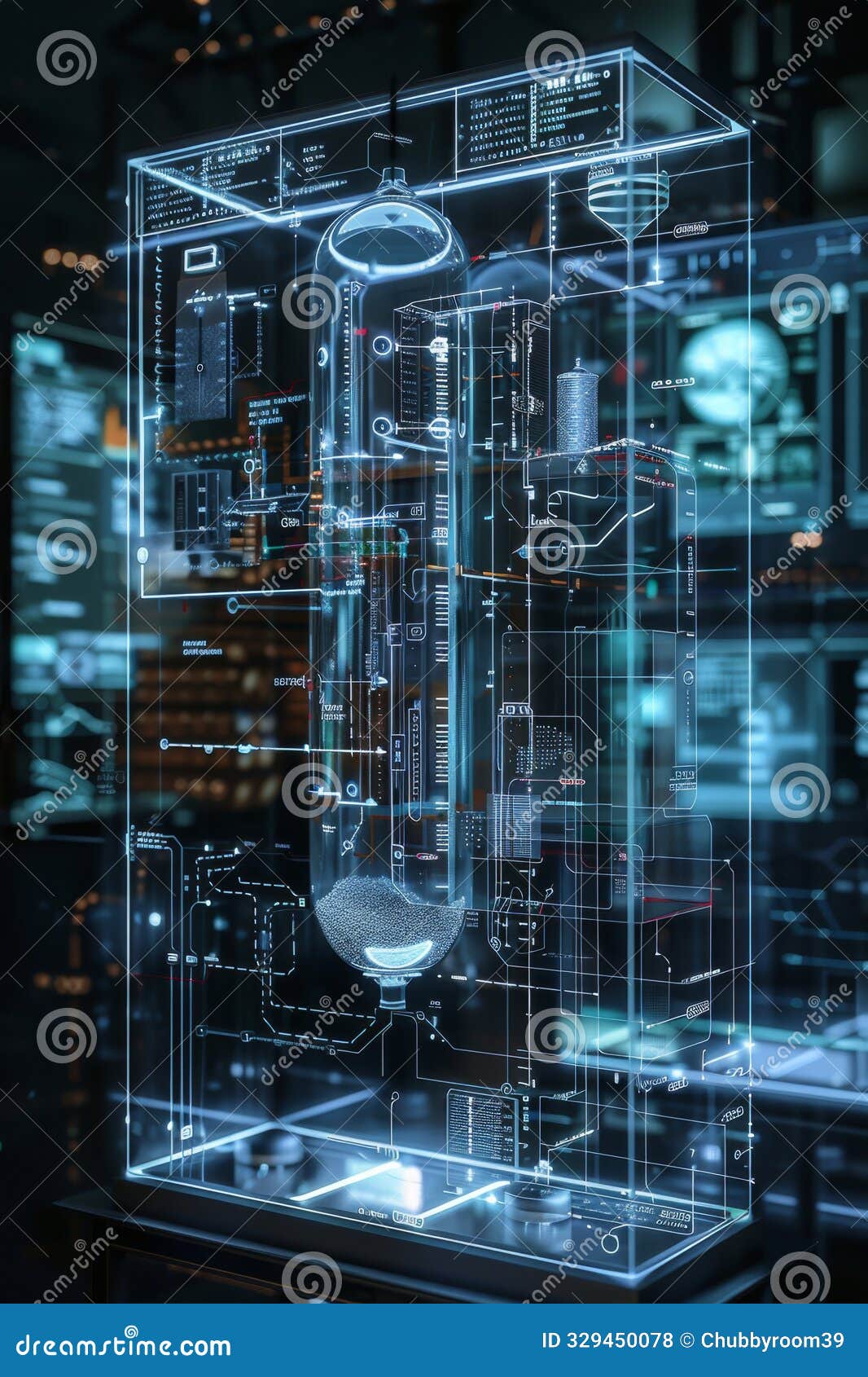 Innovative Display Showing Hydrogen Fuel Cell Energy Flow And Diagrams ...