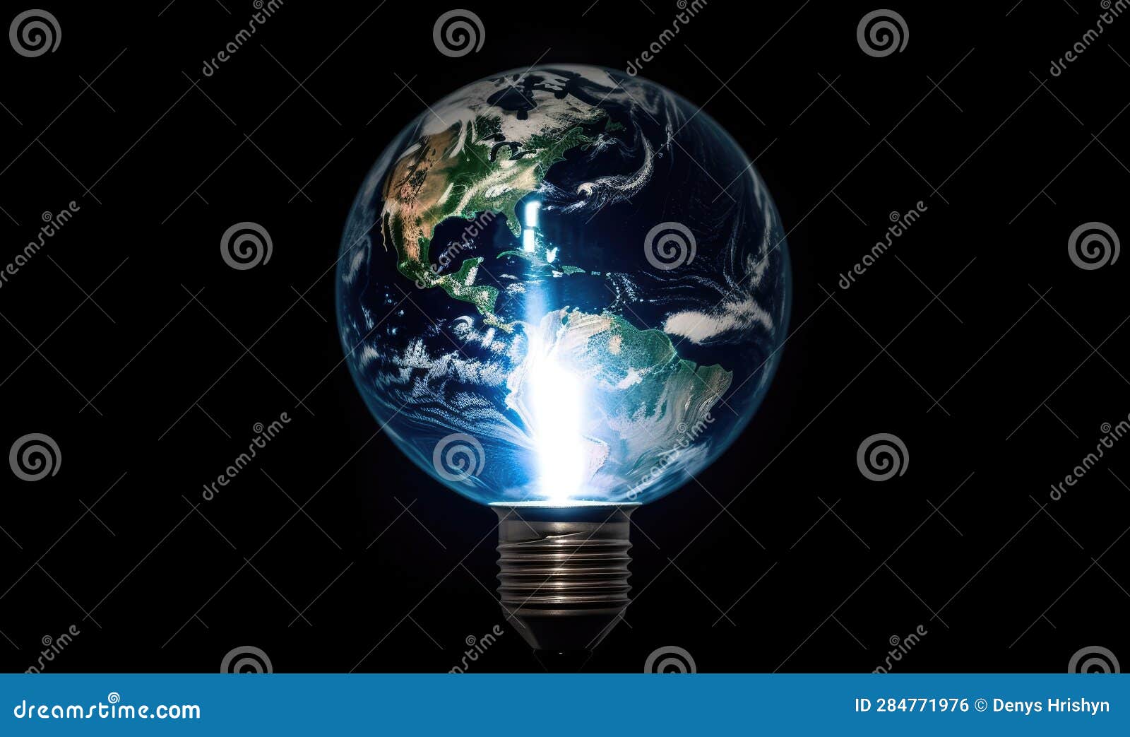 Innovative Earth Concept: Earth Globe Inside a Lightbulb Stock ...
