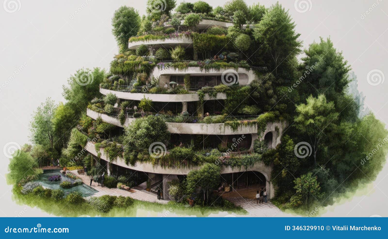 Innovative Eco-friendly Building Design with Lush Greenery and ... Innovative Eco-friendly Building Design with Lush Greenery and ...