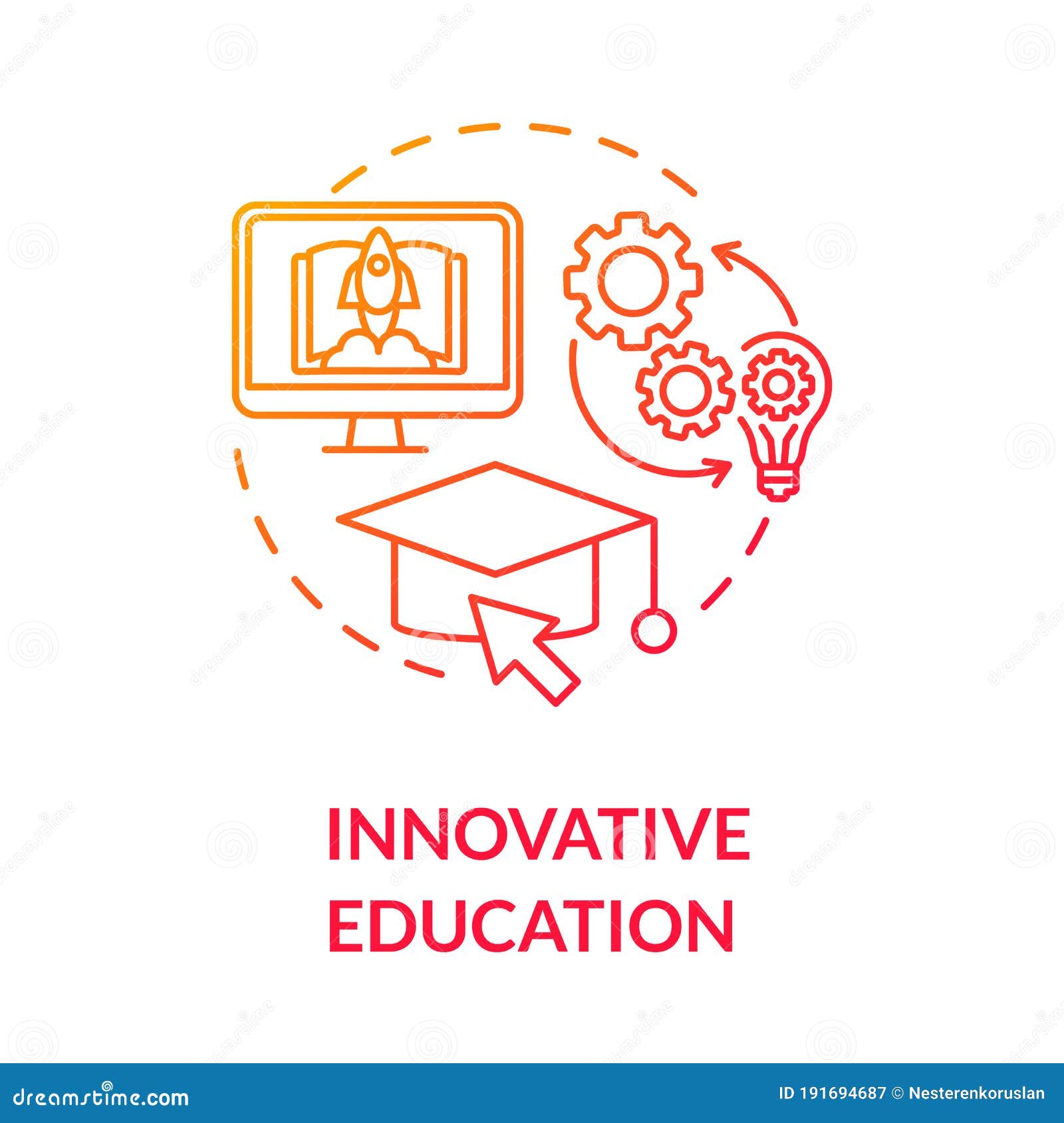 Innovative Education Concept Icon Stock Vector - Illustration of linear ...