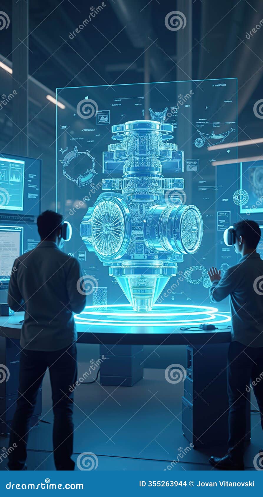 Engineers Interacting With Virtual Screens And IT Concepts Cartoon Vector | CartoonDealer.com ...