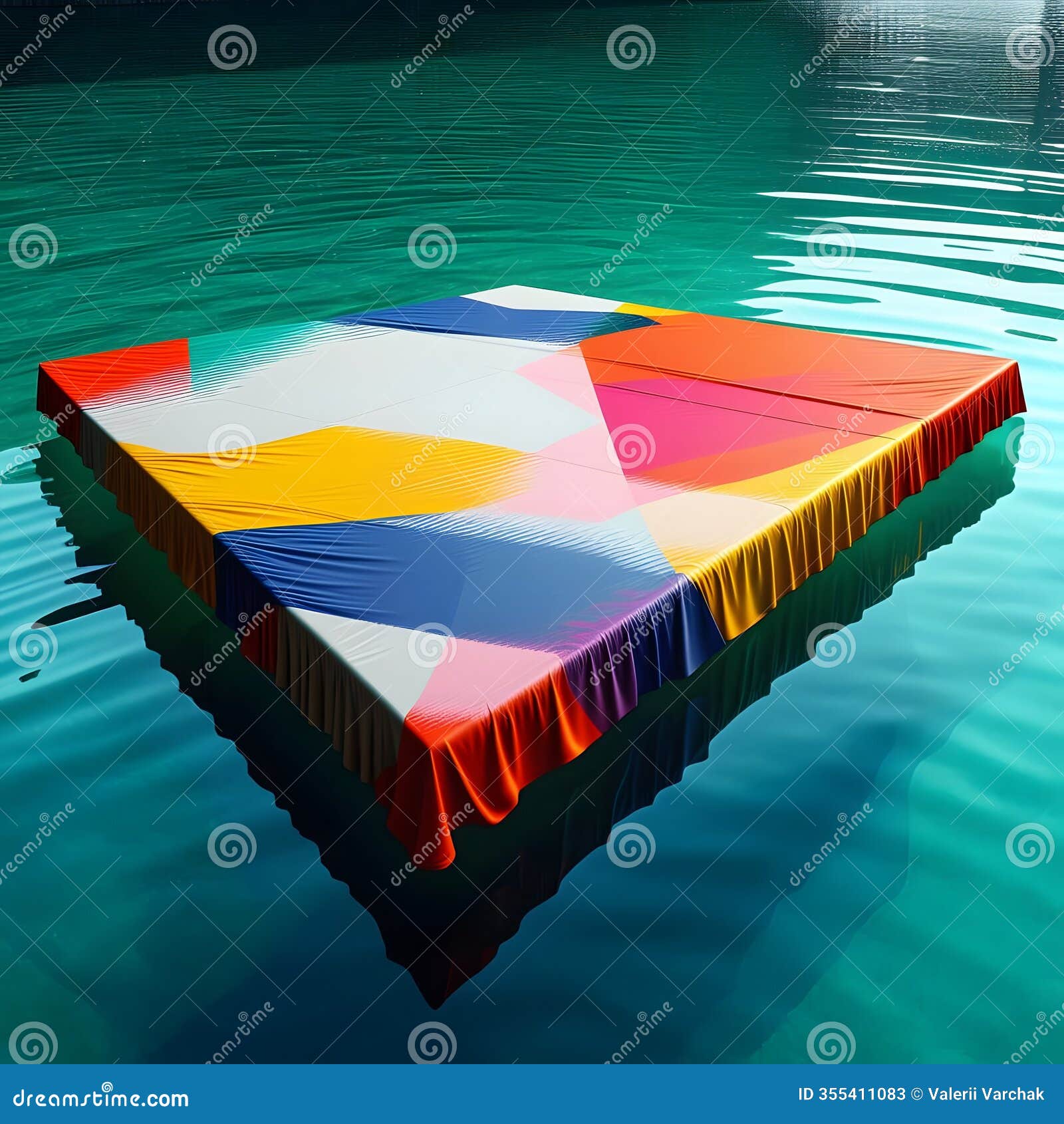 Innovative Floating Fabric Podium Cinematic Triangular Reflections ...