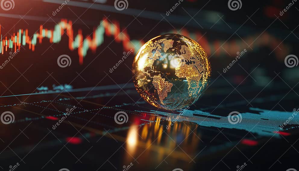 Innovative Forex Chart Featuring a Globe Stock Illustration - Illustration of economy, market ...